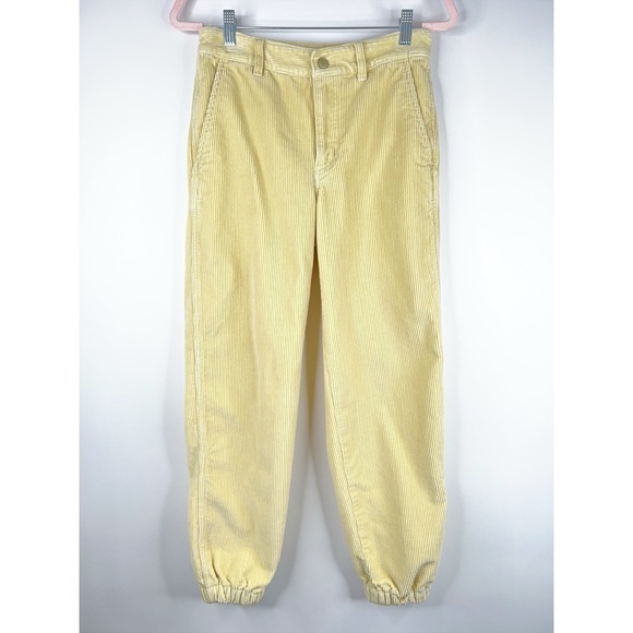 Aritzia | Pants & Jumpsuits | Tna Aritzia Yellow Corduroy Jogger Pants ...